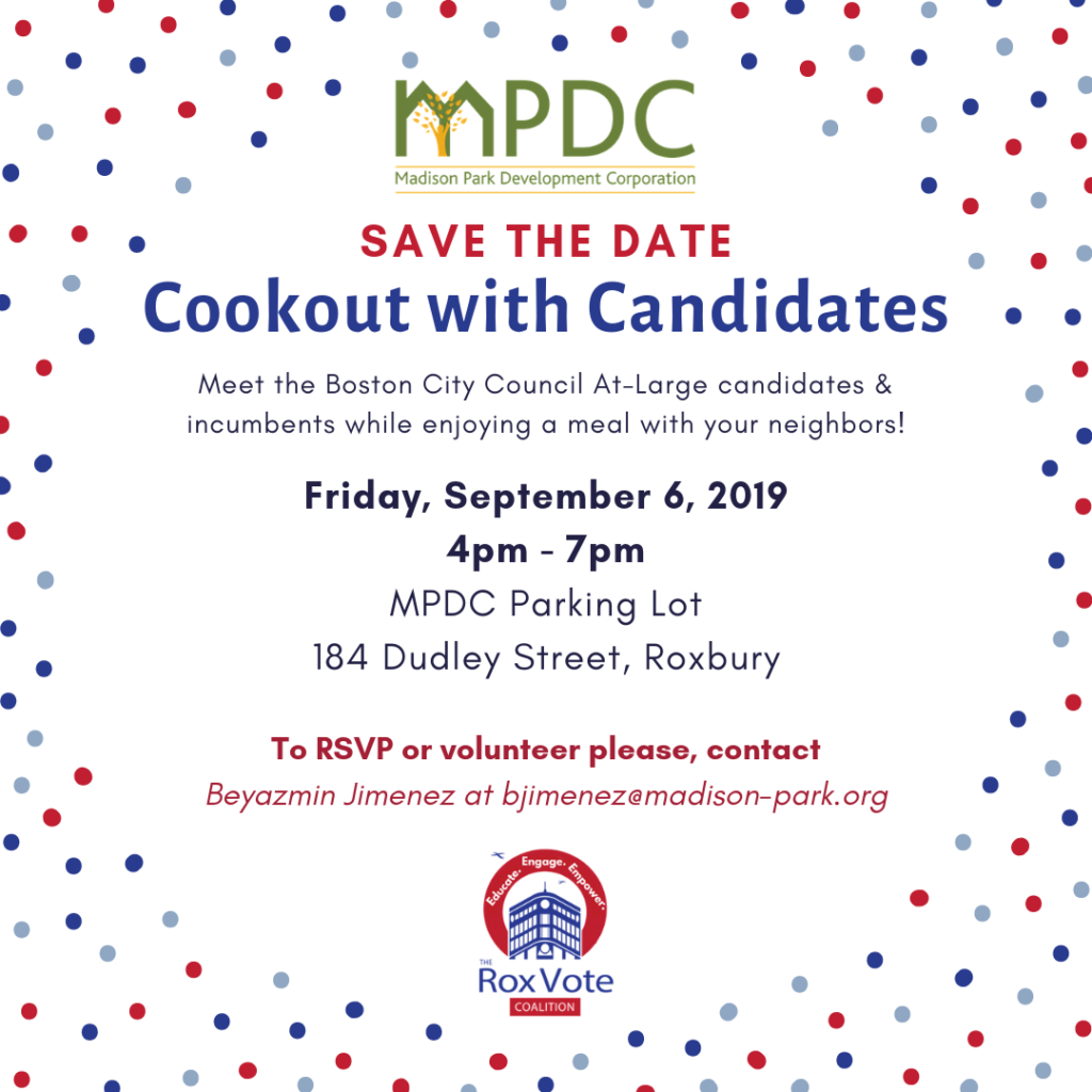 Cookout with Candidates - Madison Park Development Corporation