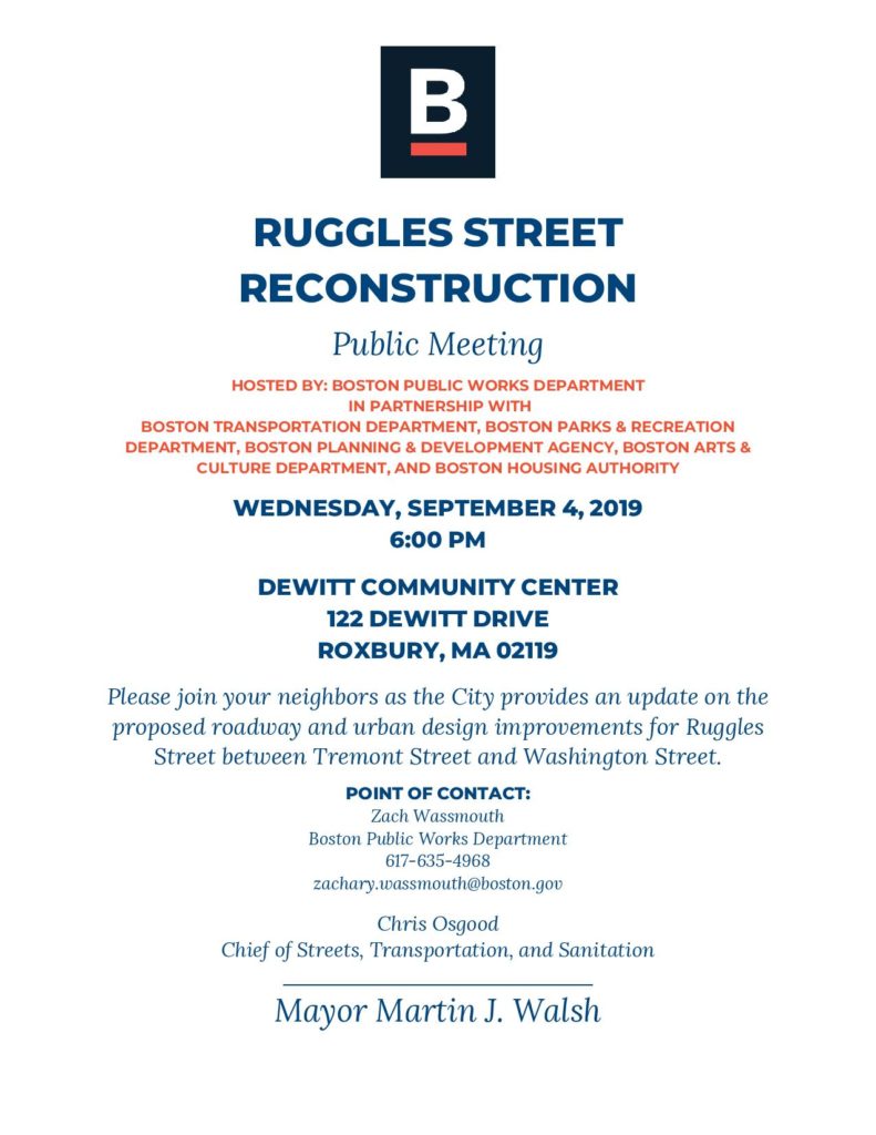 Ruggles Street Reconstruction Public Meeting - Madison Park Development ...