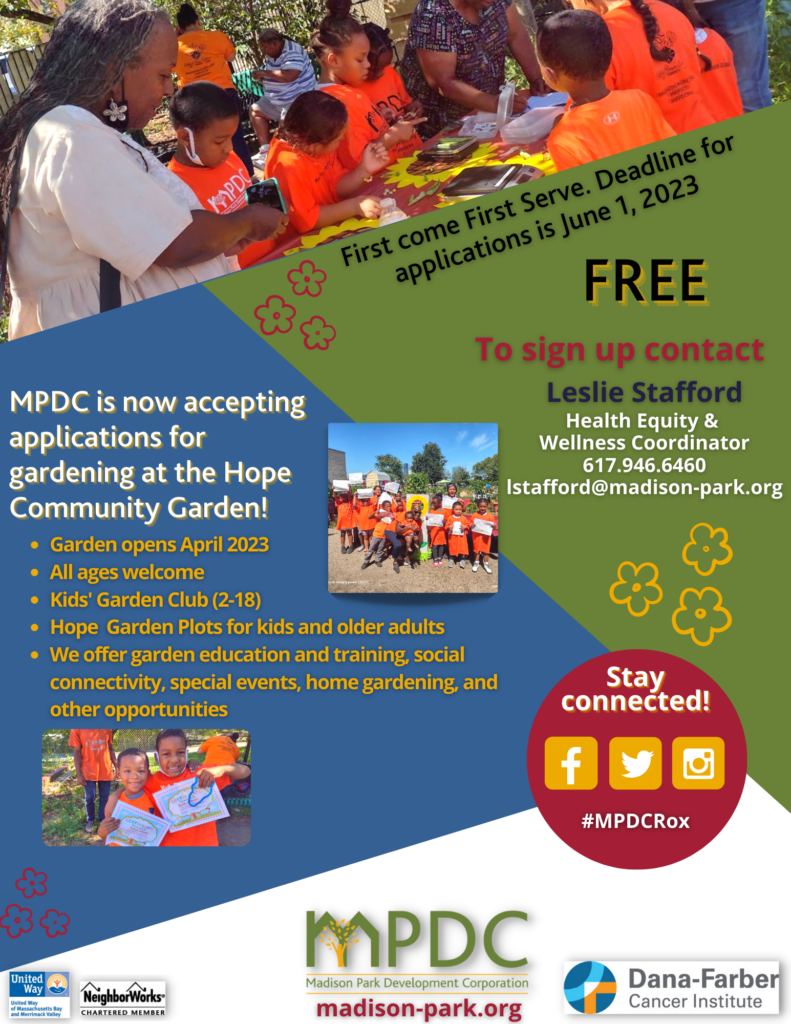 MPDC is now accepting applications for gardening at the Hope Community ...