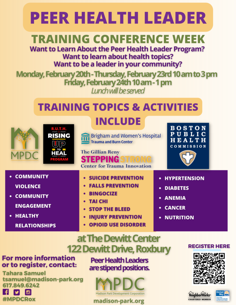 Peer Health Leader Training Conference Week - Madison Park Development ...