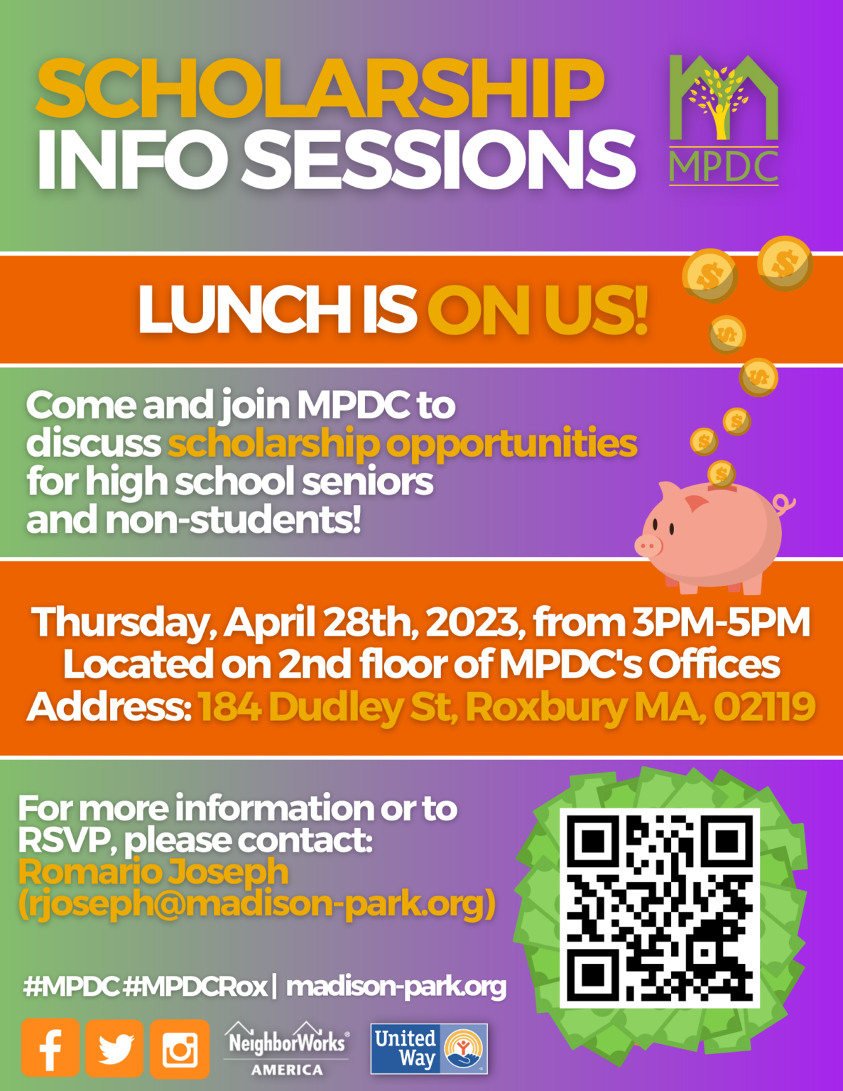 Scholarship Info Sessions @ MPDC - Madison Park Development Corporation