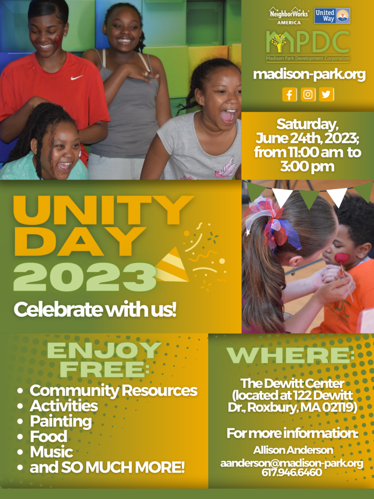 Unity Day 2023 @ The Dewitt Center - Madison Park Development Corporation
