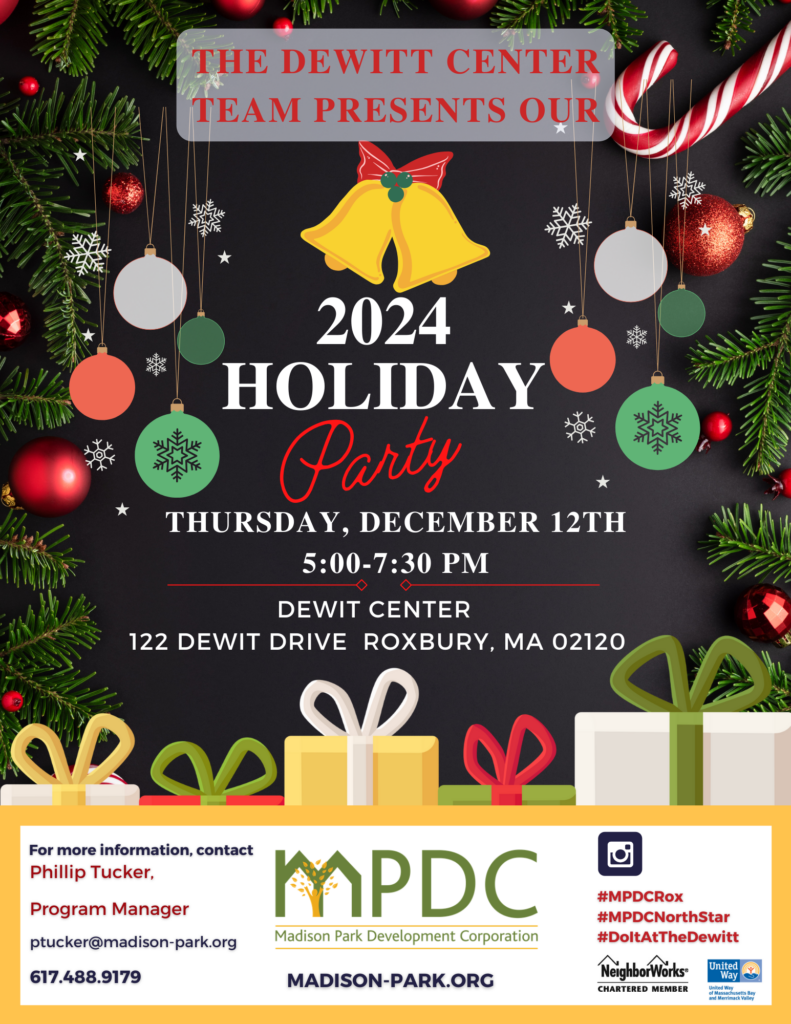 The Dewitt Center 2024 Holiday Party! - Madison Park Development Corporation