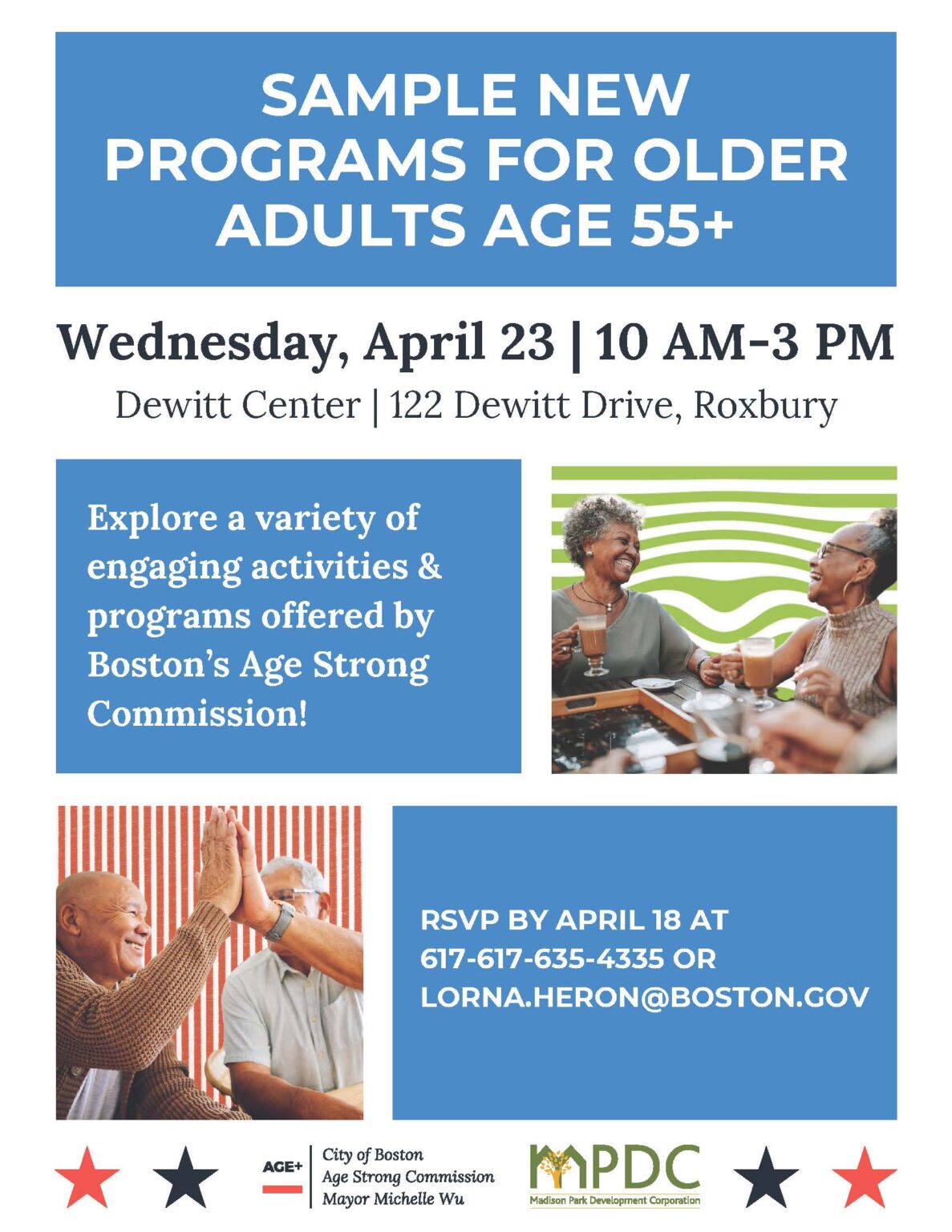 Sample New Programs for Older Adults with Age Strong - Madison Park ...