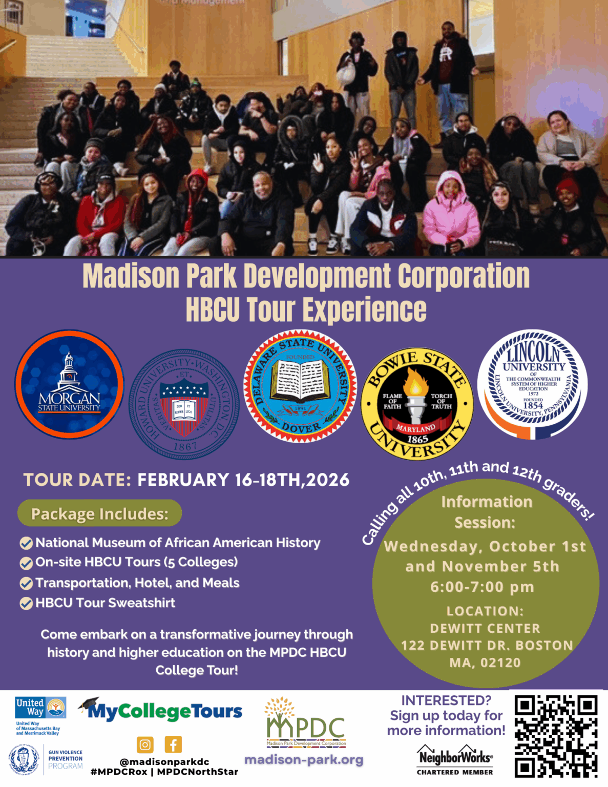 MAdison Park Development Corporation HBCU Tour Experience - Madison Park Development Corporation